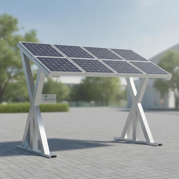 Quality ECO Y Frame Single Carport Solar Mounting System 6-Panel Aluminum Alloy PV Parking Canopy Structure for sale