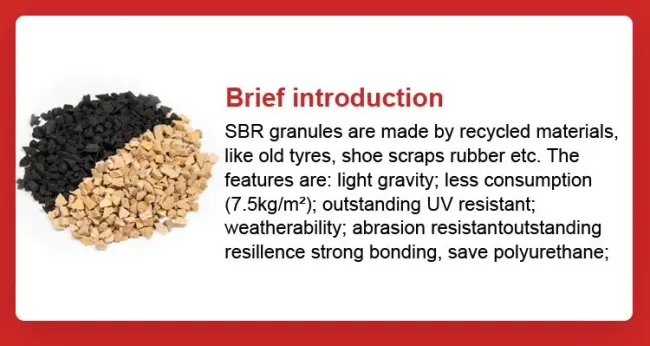 SBR rubber granules color options