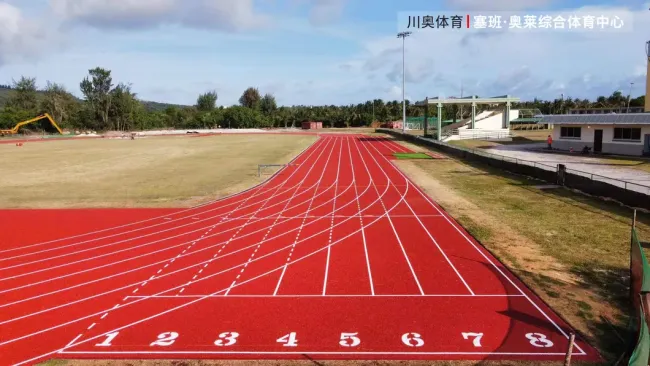 Completed playground project with SBR rubber granules