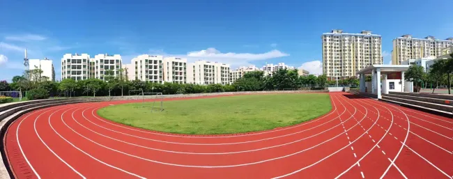 Sports field using SBR rubber granules