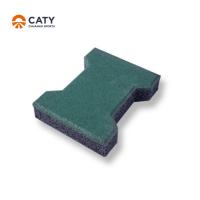 China Interlocking Rubber Pavers 200x160mm with 20-40mm Thickness Options - Water Permeable Anti-Skid Outdoor Flooring for sale