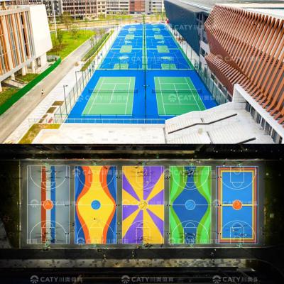 Cina Indoor & Outdoor Eco-friendly Semi-prefabbricato Elastico Sport Court basket pickleball tennis campo di futsal pavimento in vendita