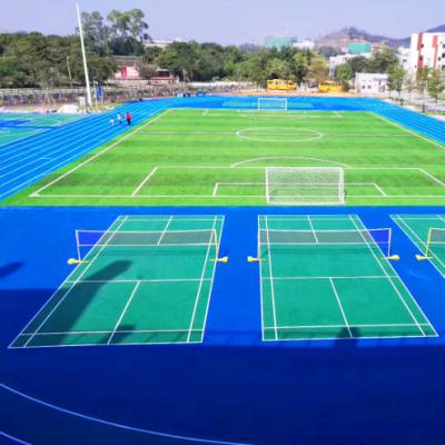 Cina Iaaf approvato standard Sky Blue Spray rivestito Sandwich pista di corsa in gomma atletica per campi sportivi in vendita