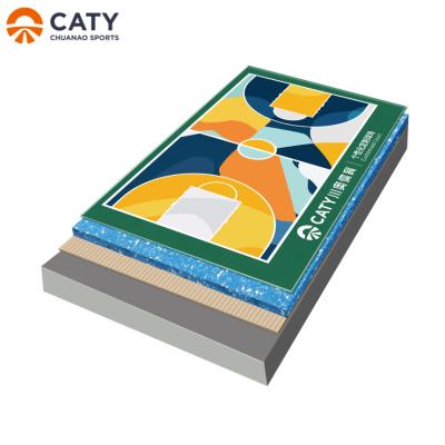 China New Design Customizable PU Surface Prefabricated Outdoor Sports Court Basketball Volleyball Badminton Tennis Court Flooring for Sports Facilities for sale