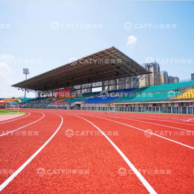 中国 学校のシームレスゴムコース表面 IAAF証明書付きランニングのための10年防弾ゴムコース 販売のため