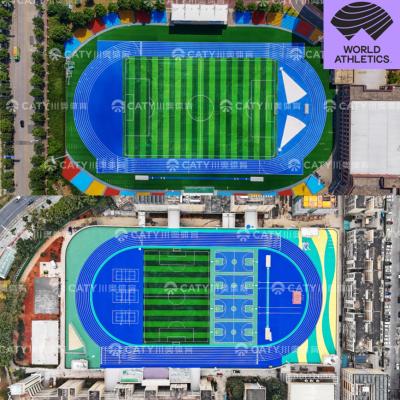 China EPDM-rubber sportbaan Met sportbaaninstallatie Anti-UV rubber mulch chips Te koop