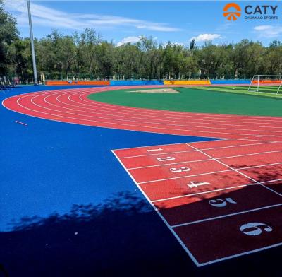 China Sandwich Spray Coat EPDM Rubber Running Track For Running Rubber Track With Sports Track Installation for sale