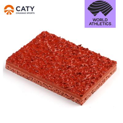 China Sistema de sándwich de la IAAF Pista de atletismo sintético EPDM Caucho de pista de atletismo Material de superficie EPDM SBR Granulados de neumáticos en venta