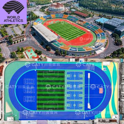 China Iaaf Professional 400 Meters 8 Lanes Athletic Rubber Running Track Full PUR Mixed Casting for sale