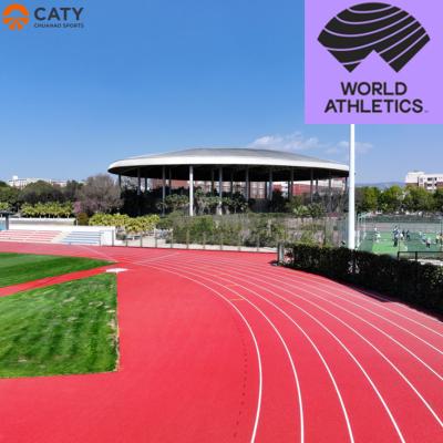 Cina Superficie di pista gommata EPDM Traccia di gomma vulcanizzata prefabbricata con installazione su pista sportiva in vendita