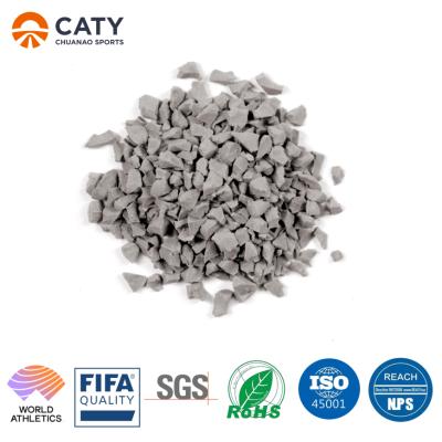 China Cost-Effective & Elastic Grey EPDM Rubber Granules for Sports Track and Playground Base Construction for sale