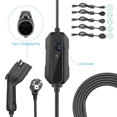 Китай Заряжатель Schuko EV типа 1 J1772 1 участок 230V с экраном СИД продается