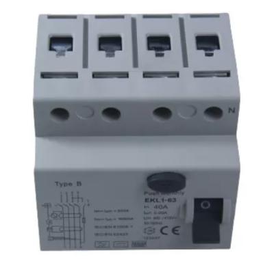 China Electromagnetic IP20 Type B Rcd Breaker For EV Charger 4P 415V for sale