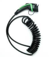 China TPU Coiled EV Type 1 Type 2 Charging Cable 2000V Isolated Ground for sale