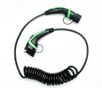 China TPU Coiled EV Type 1 Type 2 Charging Cable 2000V Isolated Ground for sale