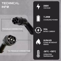 China Type 2 To Type 2 EV Charging Cable 32a TPU Customized 5m/10m for sale