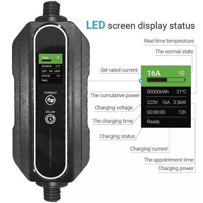 中国 10A 16A Adjustable EVSE Level 2 Type 2 Portable EV Charger With Schuko 販売のため