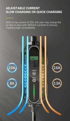 中国 10A 16A Adjustable EVSE Level 2 Type 2 Portable EV Charger With Schuko 販売のため