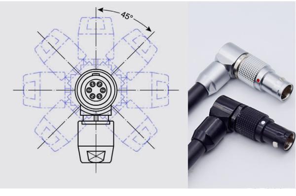 Lemo FSG 1B Rotatable Connector 8pin Right Angle Plug And Socket FSG.1B.308