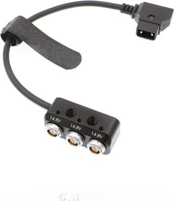 Cina 1 a 3 Mini Power Splitter Box ARRI Teradek Cable 26cm D Tap Male Movi Pro AUX Port To 3 Pcs 2 Pin Female Box in vendita