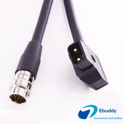 Cina Maschio di  12pin al cavo maschio del d-rubinetto 2pin per l'alimentazione elettrica della macchina fotografica in vendita