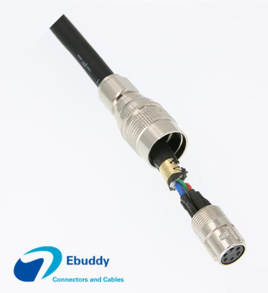 Cable connecteur femelle HR10A-7P-6S d'alimentation d'énergie de caméra CCD de prise de  6pin