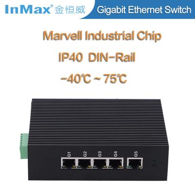 China full gigabit IP 40 protection 5x10/100/1000MBase TX Gigabit Industrial Ethernet Switch for sale