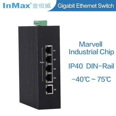 China Full Gigabit switch, 5 ports PoE Industrial networking Switch for Traffic Monitoring for sale