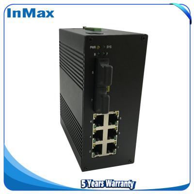 China Managed networking Switch, Layer 2 8 Port 100M Din-Rail Optical fiber ethernet switch for sale