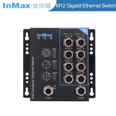 China EN50155 48V X-code 8 Port M12 Railway Gigabit PoE Industrial Ethernet Switch for sale