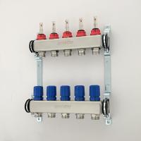China 5 Loop/Port Underfloor Heating Manifolds With Adjustable Flow Meter for sale