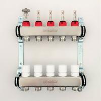 China 5 Loop/Port Underfloor Heating Manifolds With Adjustable Flow Meter for sale