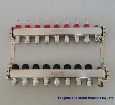 China Stainless Steel Floor Heating Manifold Set with Flow Meter for sale