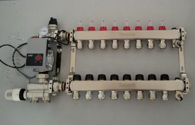 China Stainless Steel Floor Heating Manifold Set with Flow Meter for sale