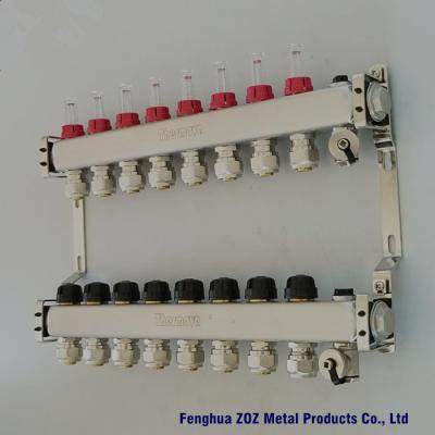 China Stainless Steel Floor Heating Manifold Set with Flow Meter for sale