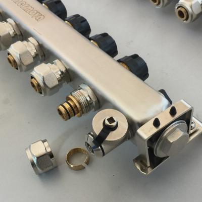 China Stainless Steel Floor Heating Manifold Set with Flow Meter for sale