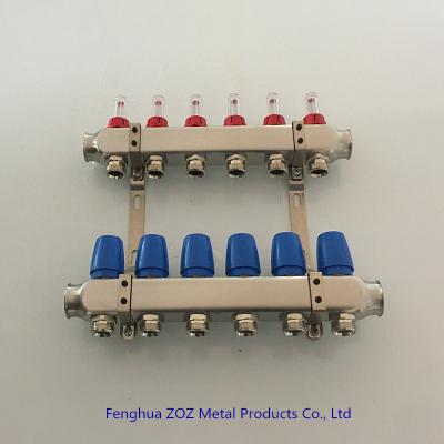 China Riscaldamento collettore 6 Circuiti in acciaio inox da 1'' premontato for sale