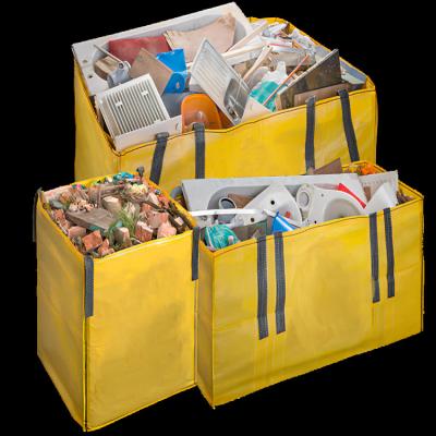Cina Top Open Custom Printing Bulk Waste Skip Bag With 4 Straps Rubbish Bag in vendita