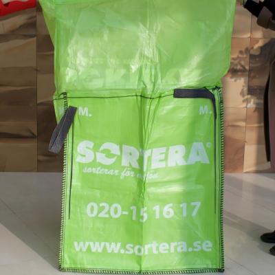 中国 上の折り返しの緑の国内構造の無駄の屑袋のためのバルク不用なスキップ袋 販売のため