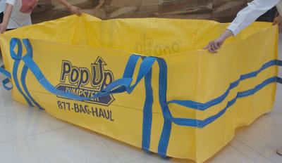 Cina 1-6 Cubic Yard Waste Skip Bag For Construction Garbage Hippo Bag Junkster Junk Removal in vendita