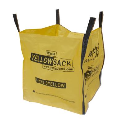 China 100% pp. gelbe überschüssige Sprungs-Tasche für Garten-Abfall-Bau-Abfall-Taschen-Flusspferd-Tasche zu verkaufen