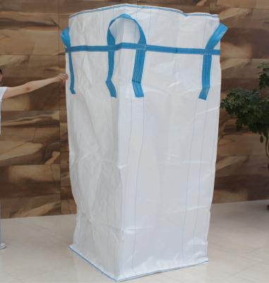 Cina Sacchetti di alta qualità da 1 tonnellata Top con fondo piatto Cross Corner Loops 90*90*120cm in vendita