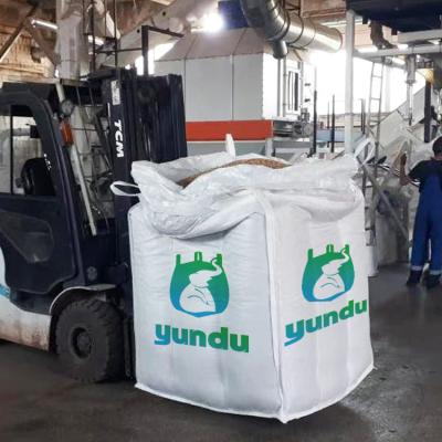 Cina 1ton 2 tonnellate del Duffle FIBC di tonnellata di borse in serie piane inferiori superiori del bitume per il carbone estraente Cinder Gravel Limestone Barite della pietra in vendita