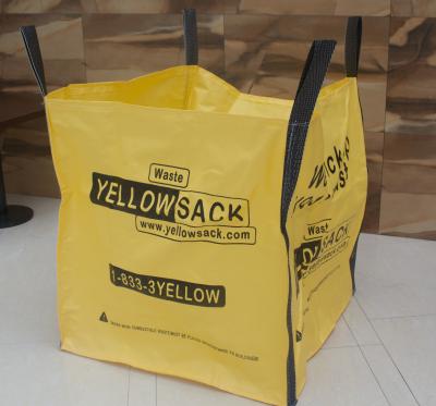 China 3 Cubic Yard 1000kg 1500kg Recycling Industrial Polypropylene Skip Dumpster Construction Waste Skip Bag for sale
