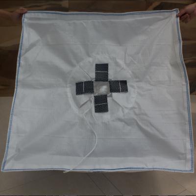 Cina 1Ton Bulk Bags With Duffle Top Spout Bottom Cross Corner Loops 90*90*120cm in vendita