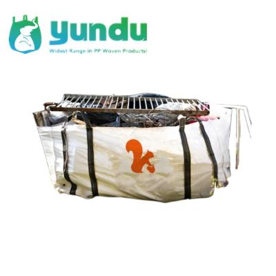 Cina Construction waste skip bag FIBC garbage dumpster customized color logo printing construction waste bag in vendita
