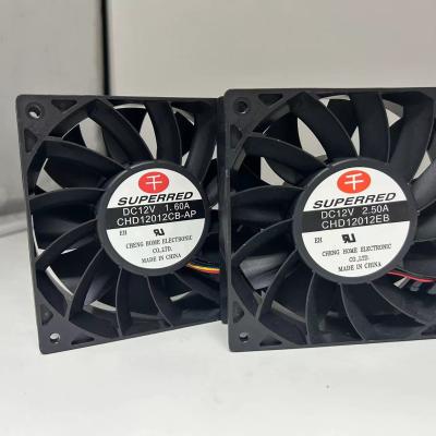 中国 黒い2.4W 120x120x38mm DCコンピュータ ファンの冷却ファン45 CFMの気流 販売のため