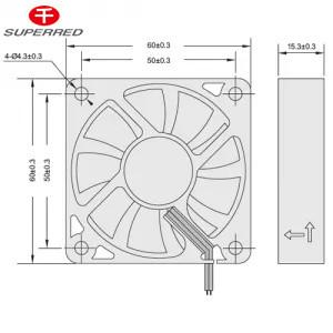 中国 フレーム プラスチック PBT DC 12V 冷却扇風機 60x60x10 シグナル出力 オプション 販売のため