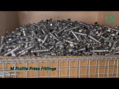 Carbon Steel M Profile Press Fittings DN100 Double Tee Nickel White