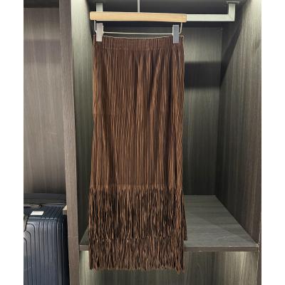China High-end Autumn Velvet Solid Color Casual Versatile Slimming Midi Skirt for Women 100% Polyester for sale